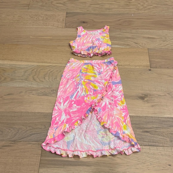 Lilly Pulitzer | Dresses | Lilly Pulitzer Pink Floral Twopiece Set ...